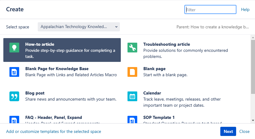 How To Create A Knowledge Base Article For The Appalachian Technology Knowledge Base